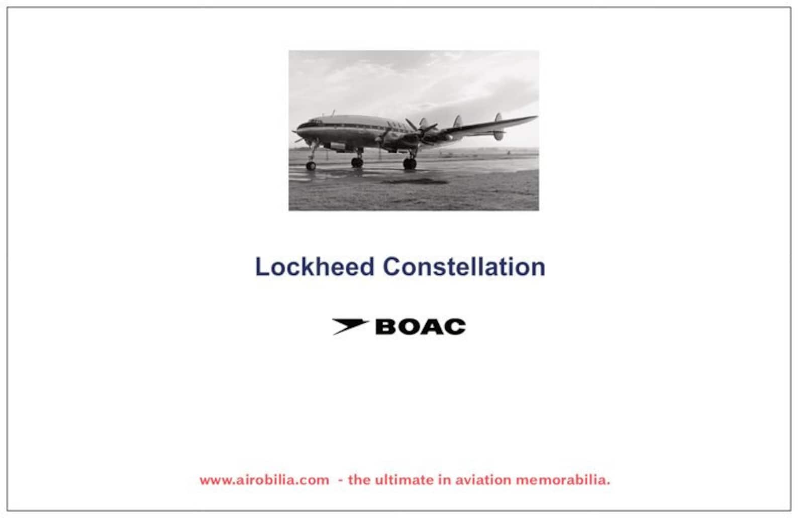 BOAC Lockheed Constellation Birthday Card - in Stock - Etsy