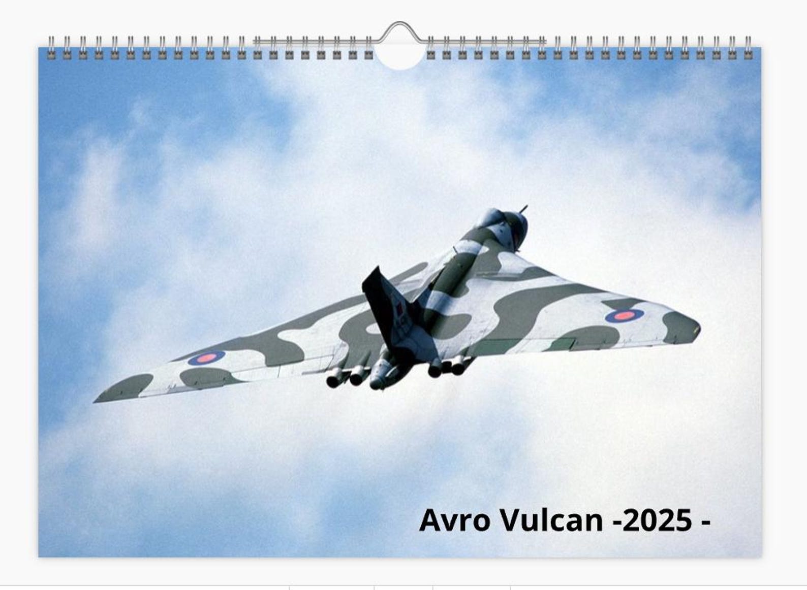 Avro Vulcan Bomber RAF New 2025 Wall Calendar Limited Print - Etsy