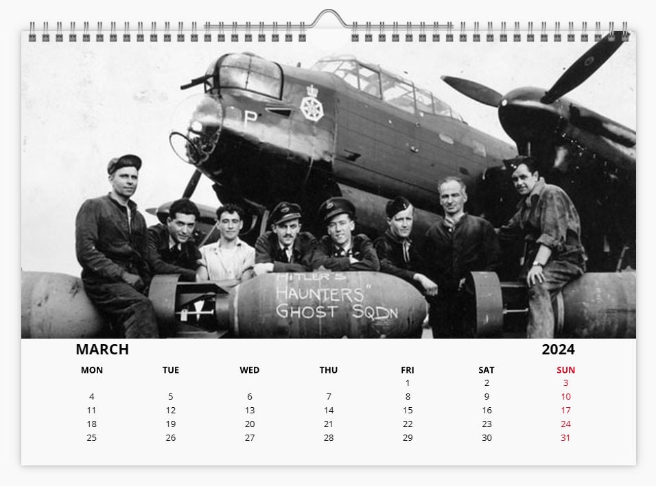 Avro Lancaster RAF Bomber Tribute 2024 WALL CALENDAR A4 Size - Etsy UK