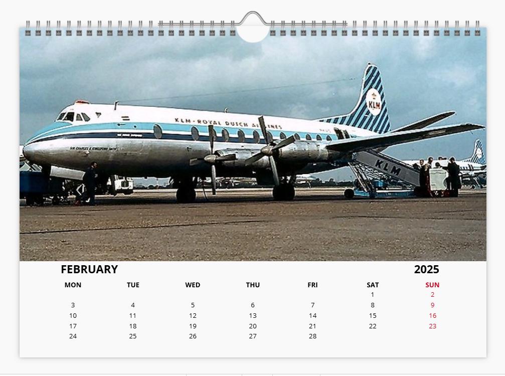 KLM Royal Dutch Airlines 2025 Wall Calendar Limited Print - Etsy