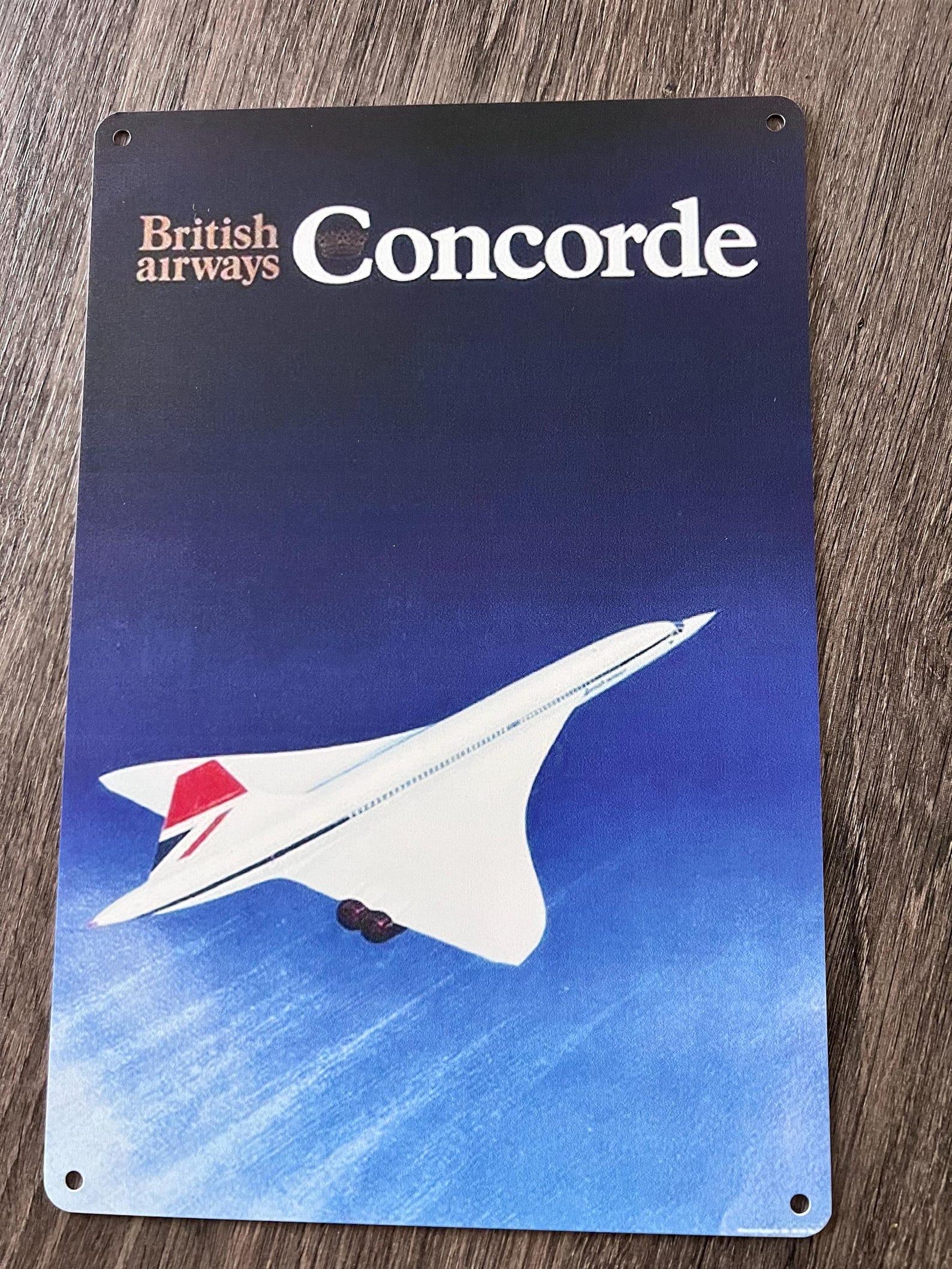 British Airways Concorde Negus Aircraft Vintage Design Metal Wall ...