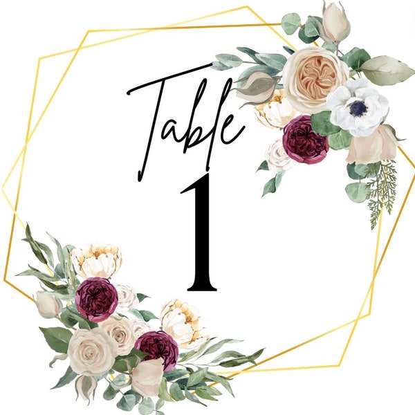 Maroon Table Numbers - Etsy