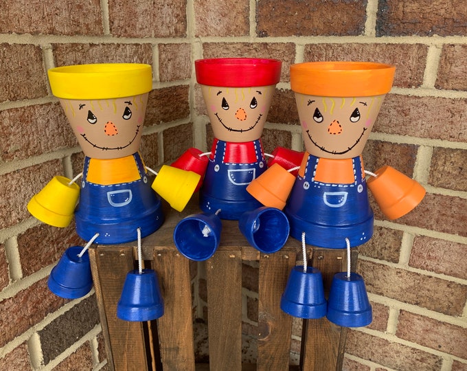 Scarecrow Clay Pot Sitter - Etsy