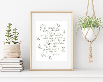 Psalm 27 Poster. Digital Bible Verse Print. the Lord is My - Etsy