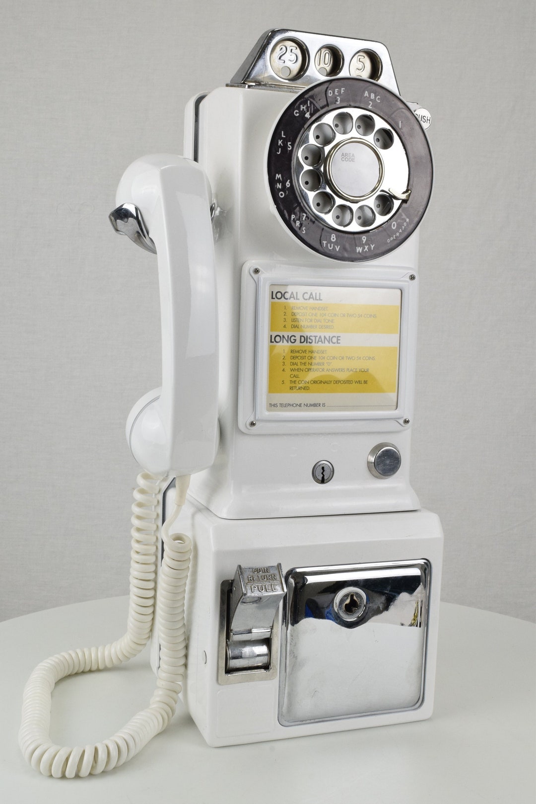 Northern or Western Electric Rotary Dial Payphone - White - Etsy