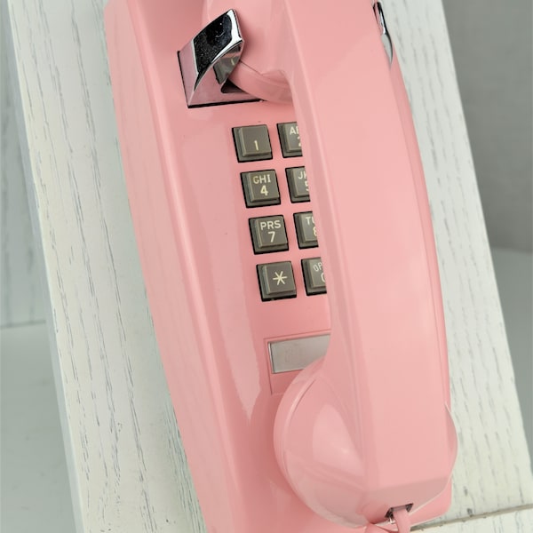 Antique Wall Pink Telephone - Etsy