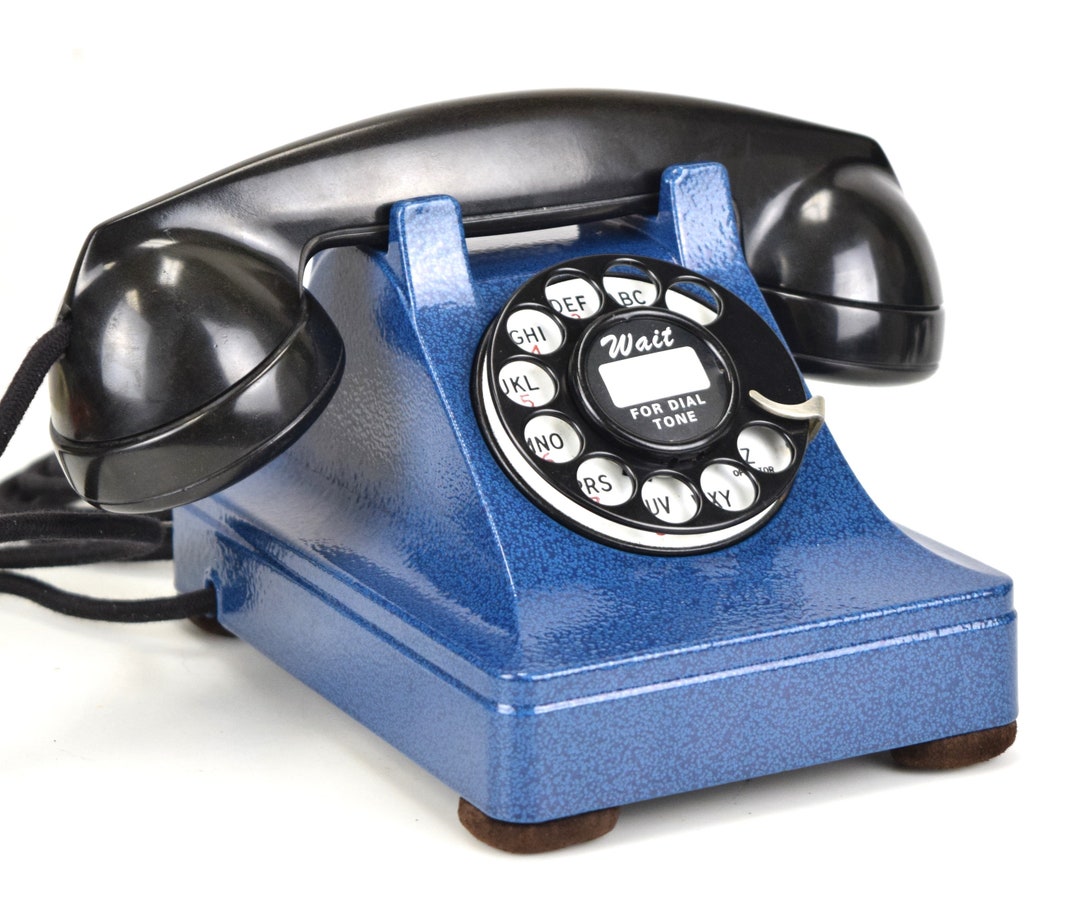 Original Antique Rotary Western Electric Model 302 Telephone - Blue ...