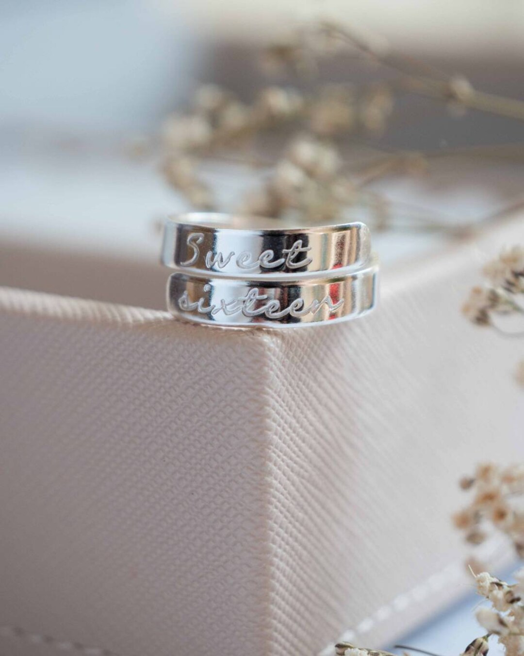 Sweet 16th Birthday Sterling Silver Wrap Around Ring Girls Gift Present ...