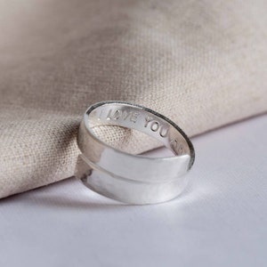 Sterling Silver Secret Message Adjustable Wrap Ring Personalised Mum ...