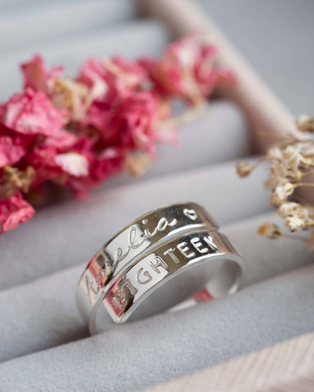 18th Birthday Sterling Silver Wrap Around Adjustable Ring Gift Present ...