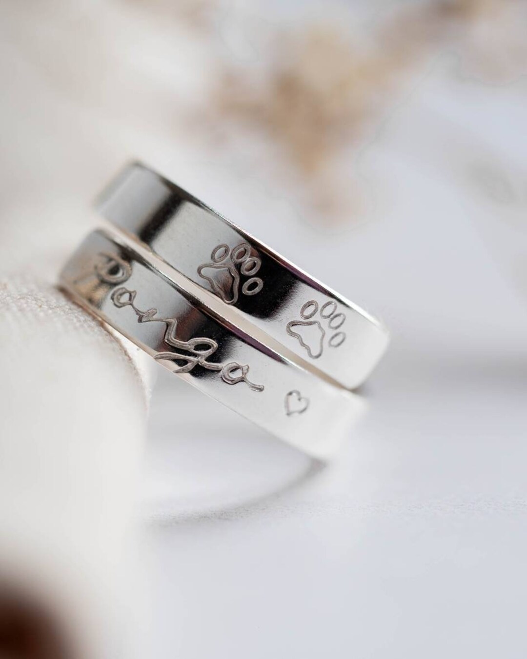 Paw Prints Sterling Silver Wrap Around Ring Adjustable Pet Jewellery ...