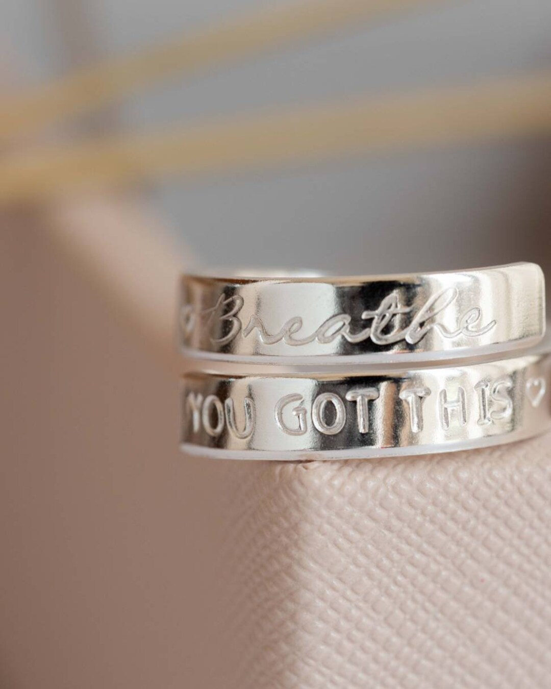 Breathe You Got This Sterling Silver Adjustable Wrap Around Ring ...