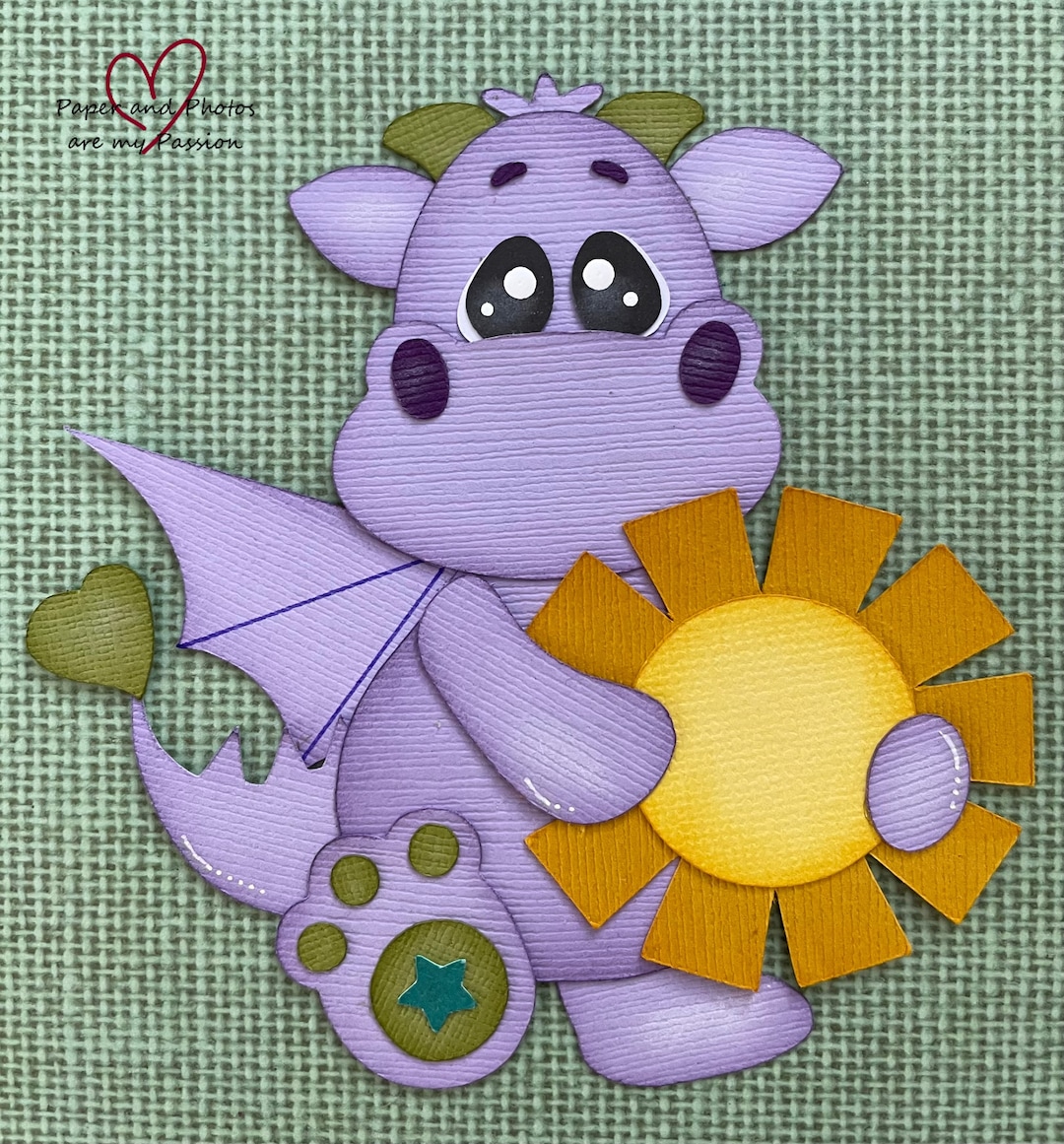 Sunshine Dragon Premade Paper Piecing for Cards, Scrapbooking Pages ...