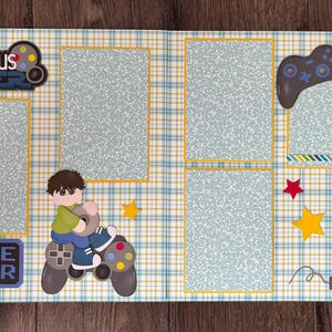 Serious Gamer Boy Scrapbook Page Kit With Premade Paper Piecings ...