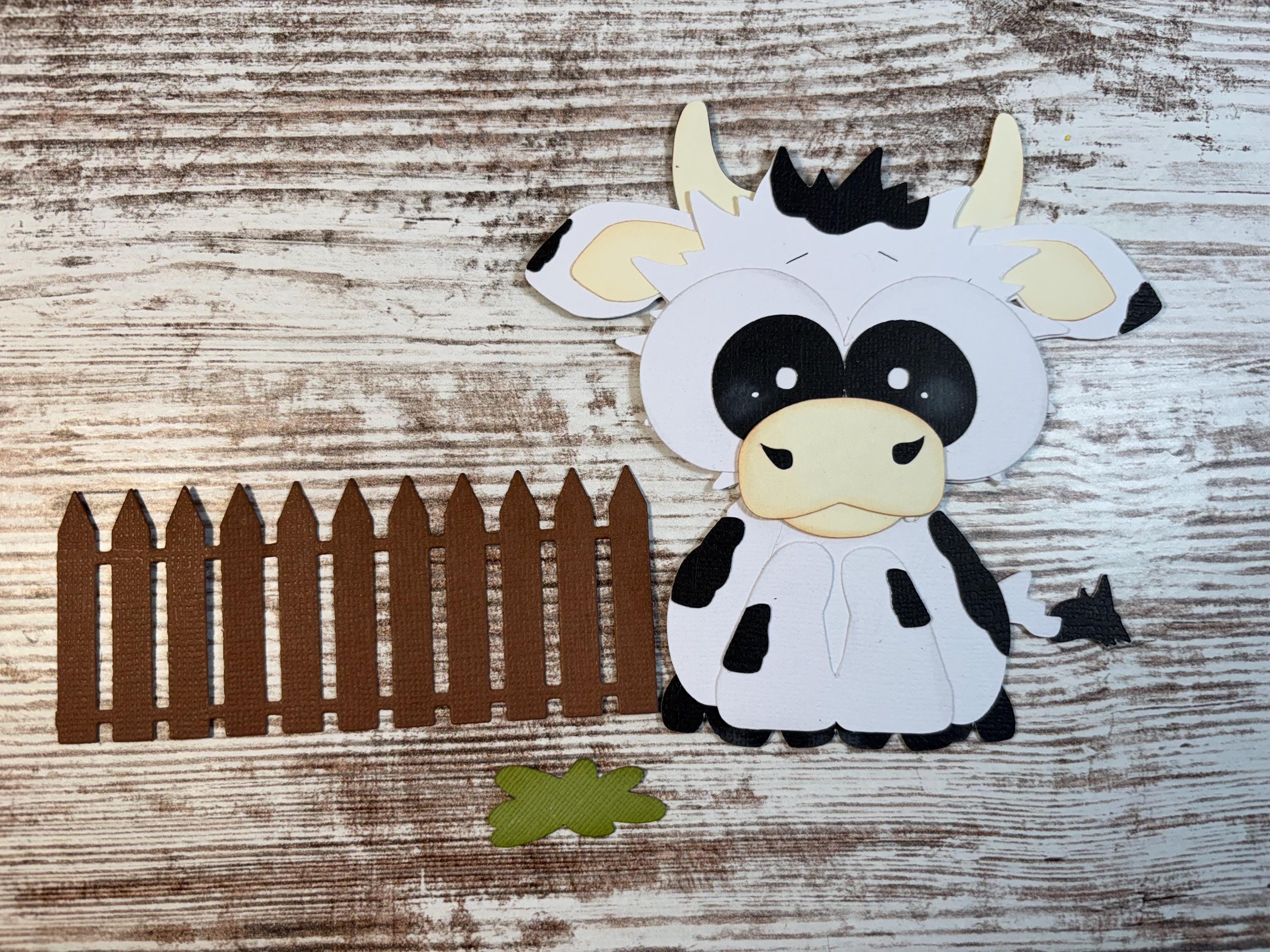 Frazzled Cow Set Premade Layered Paper Piecing for Scrapbooking or ...