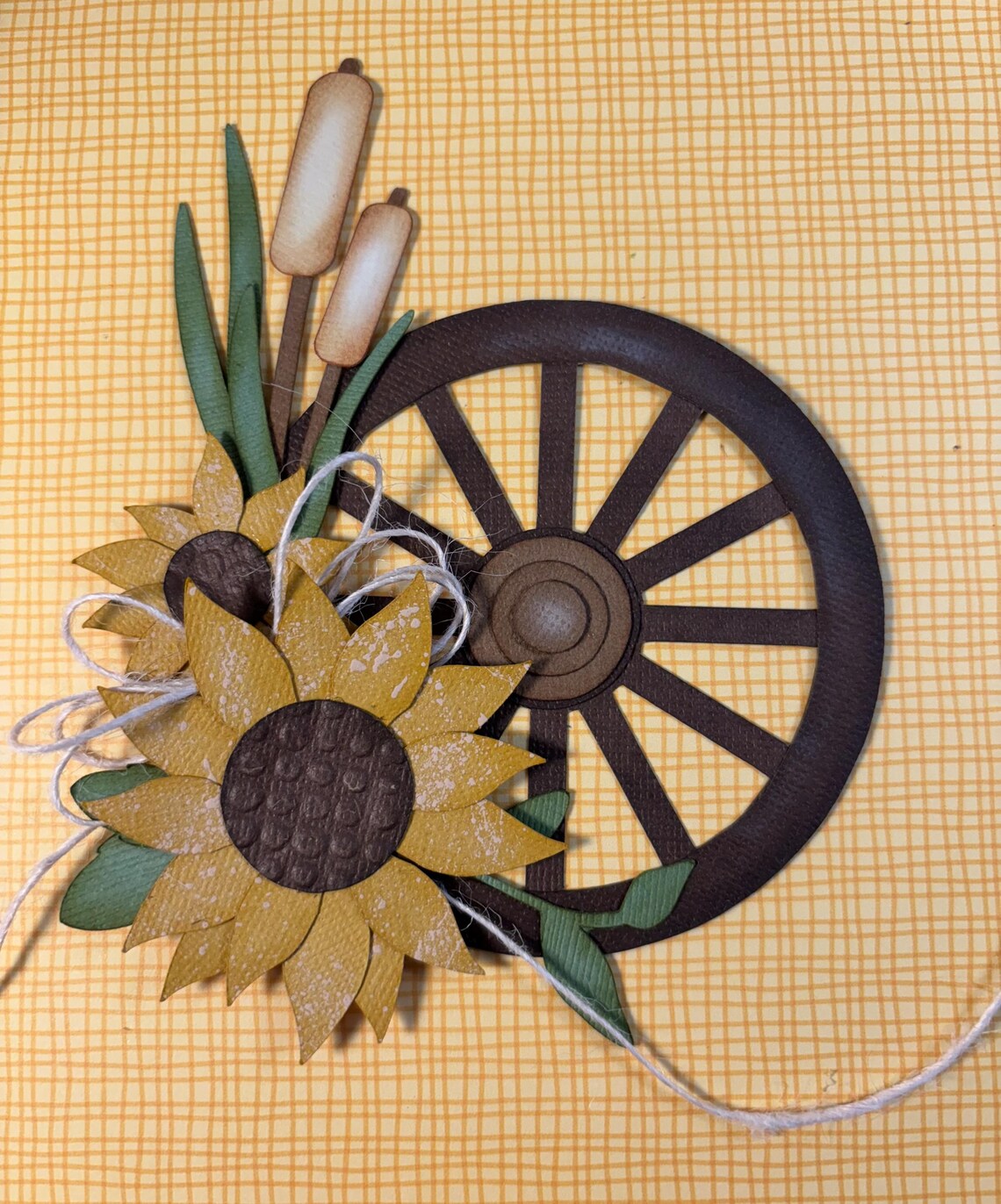Sunflower Fall Wagon Wheel Premade Paper Piecing for Cards and ...
