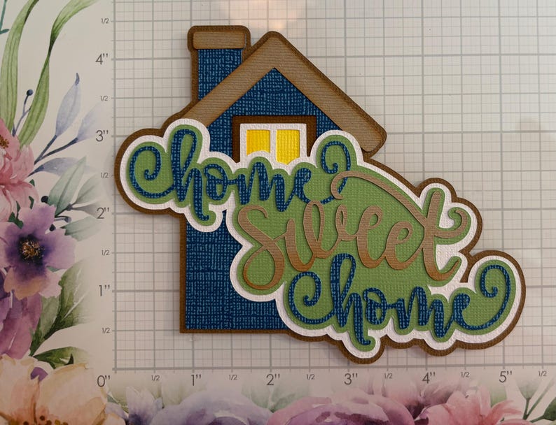 Home Sweet Home Title Premade Paper Piecing for Scrapbooking Pages ...