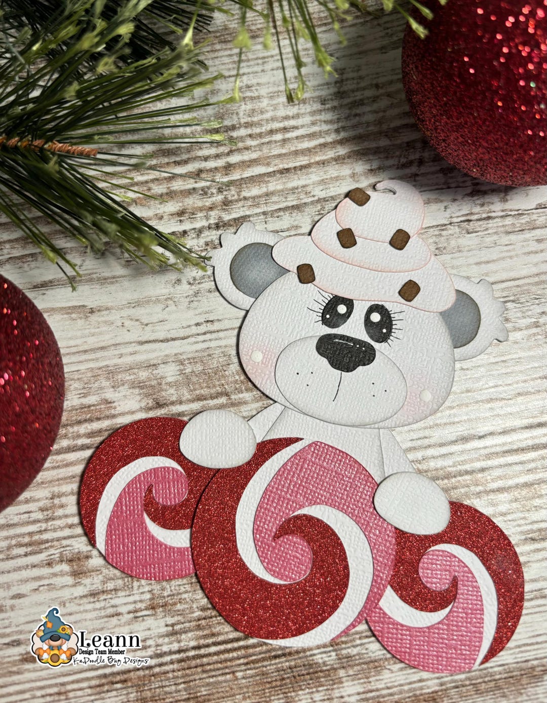 Peppermint Polar Bear for Cards, Scrapbooking Pages. 533A - Etsy