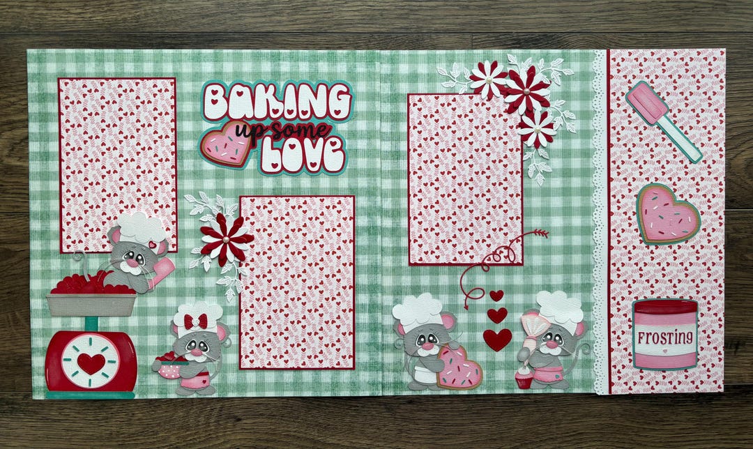 Baking up Some Love Mice Page Kit With Premade Paper Piecings, Double ...
