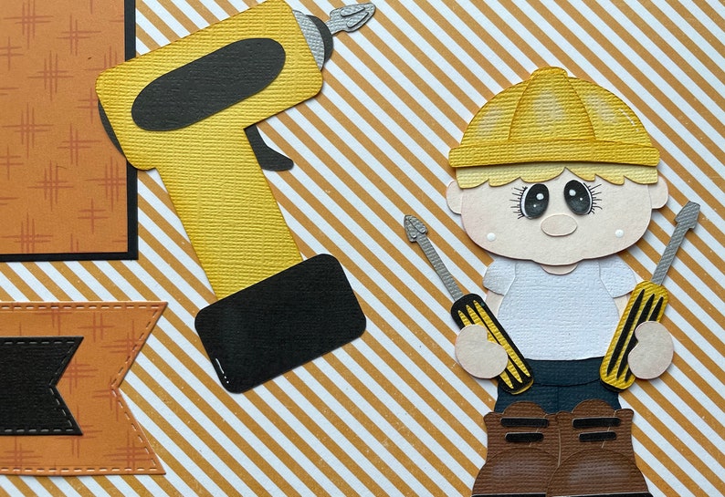Tool Time Double Scrapbook Page Made With Premade Paper Piecings. 392AP ...