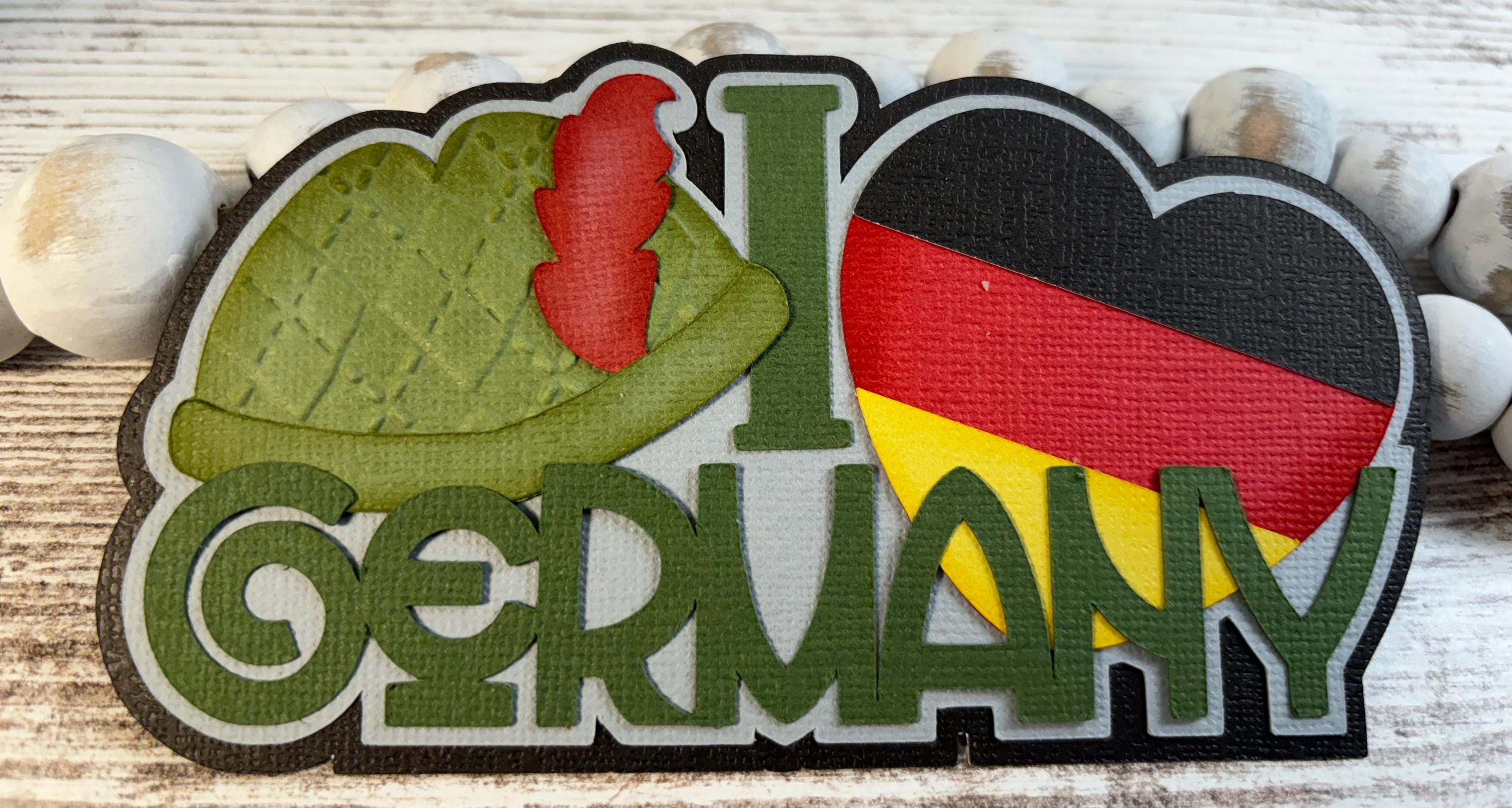 Germany Title Premade Paper Piecing for Scrapbook Pages, Cards, Shadow ...