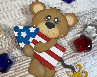 Cute Pumpkin Peeking Bear Premade Paper Piecing for Cards, Scrapbook ...