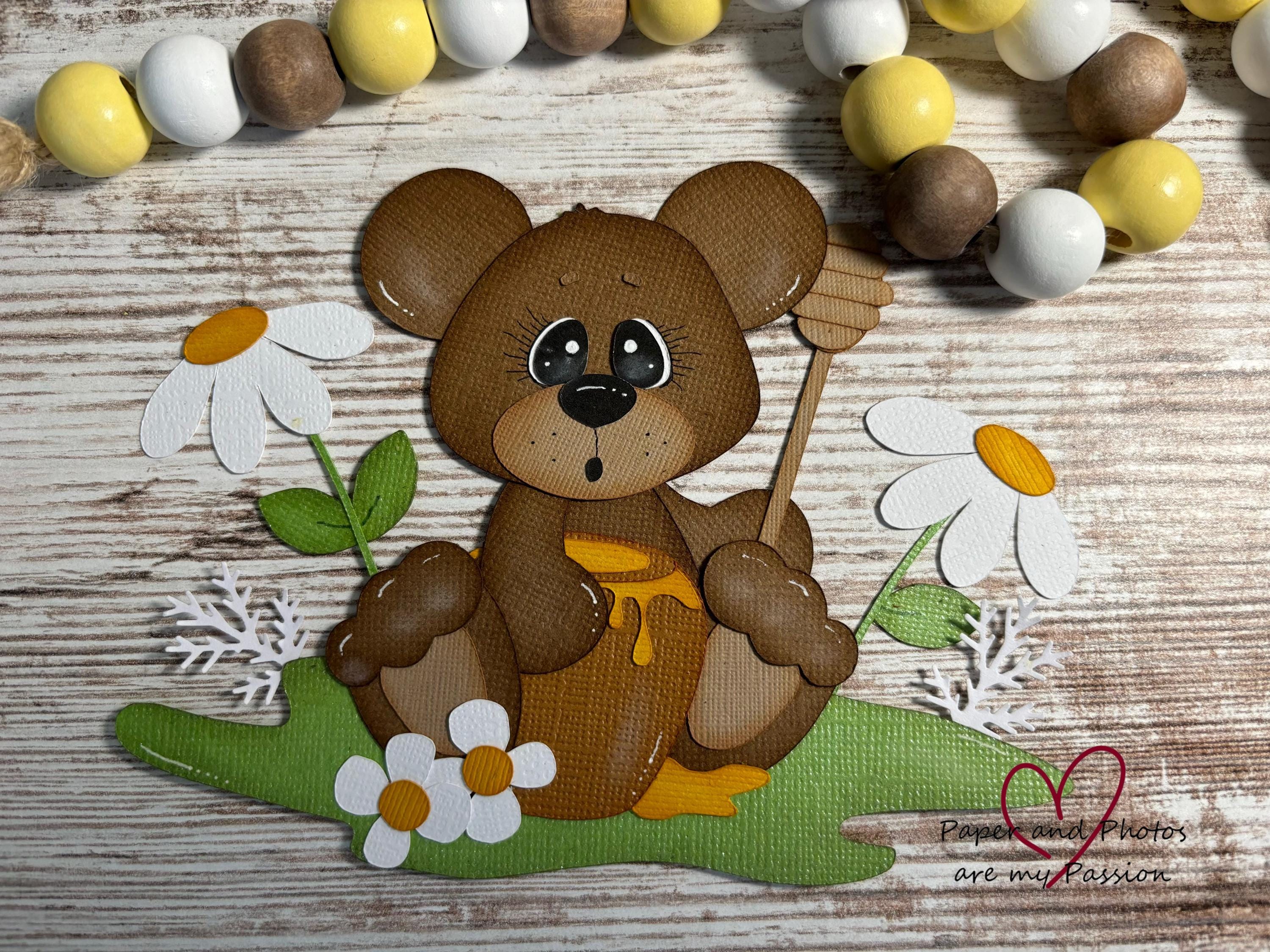 Honey Pot Bear Premade Paper Piecing for Cards, Scrapbook Pages - Etsy
