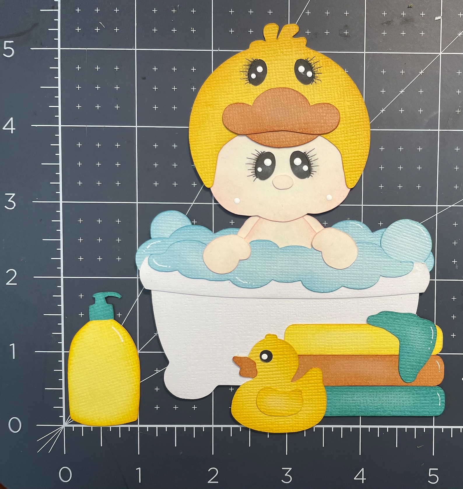 Bath Time Duck Boy Premade Paper Piecing for Scrapbooking Pages. 339A ...