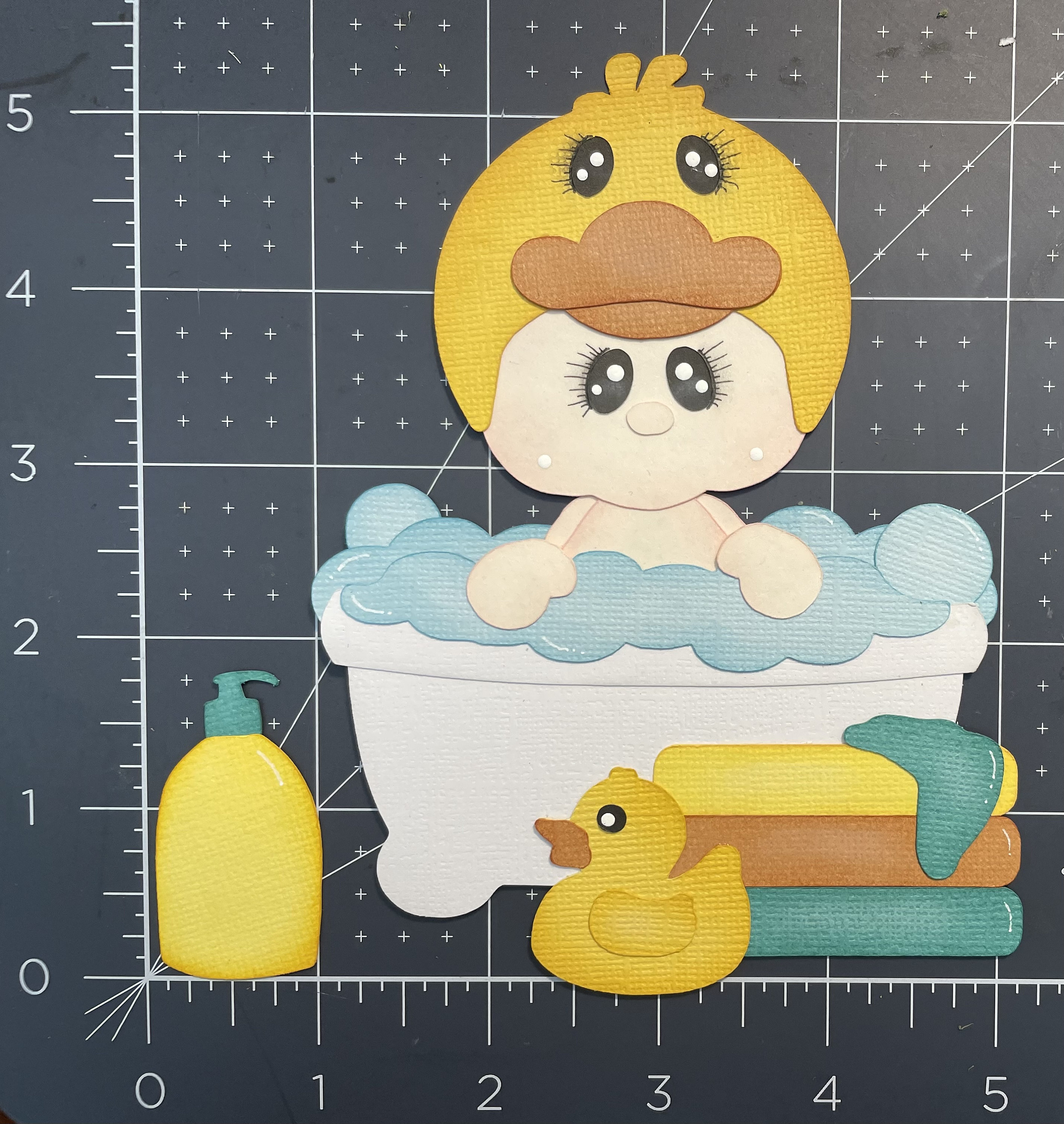 Bath Time Duck Boy Premade Paper Piecing for Scrapbooking Pages. 339A ...