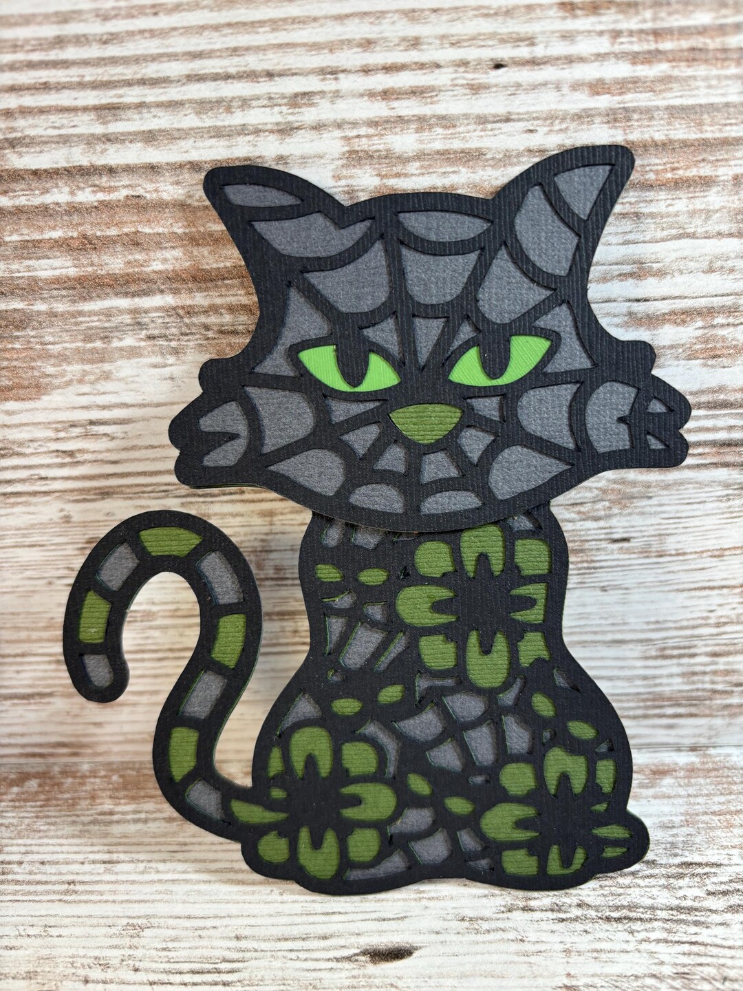 Multi Layered Black Cat Finished Paper Piecing for Scrapbooking. 564A ...