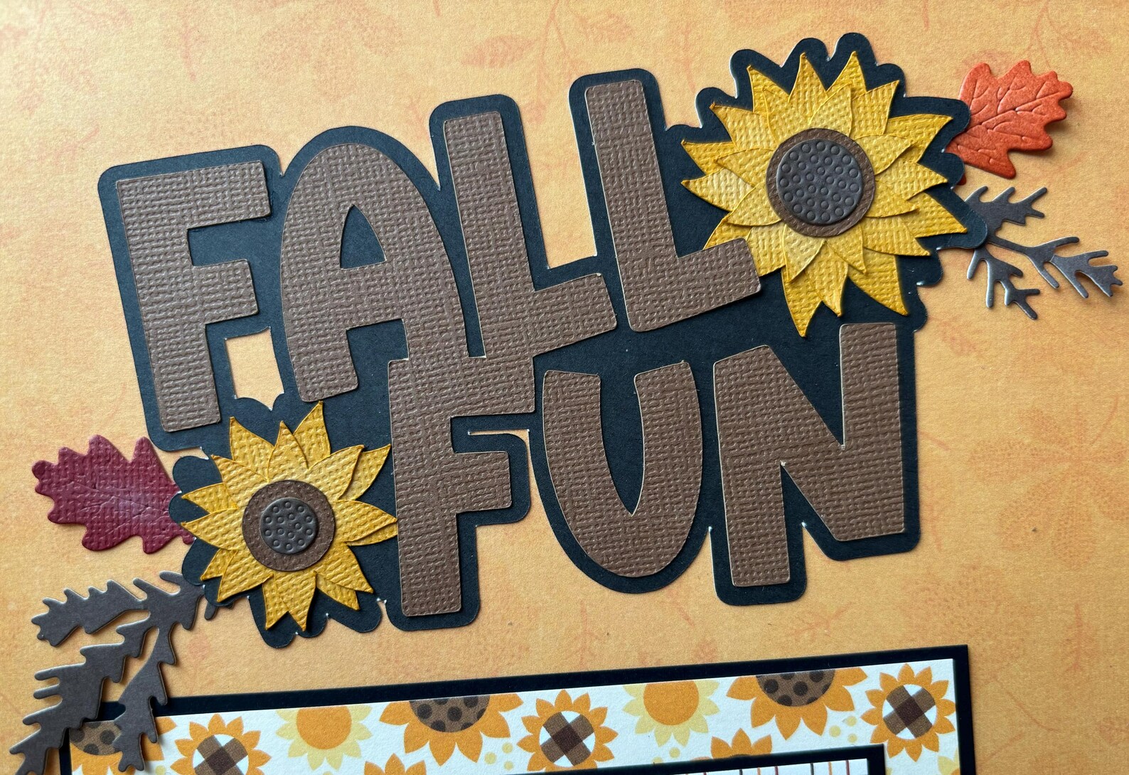 Fall Fun Double Scrapbook Page Layout Kit With Premade Paper Piecings ...
