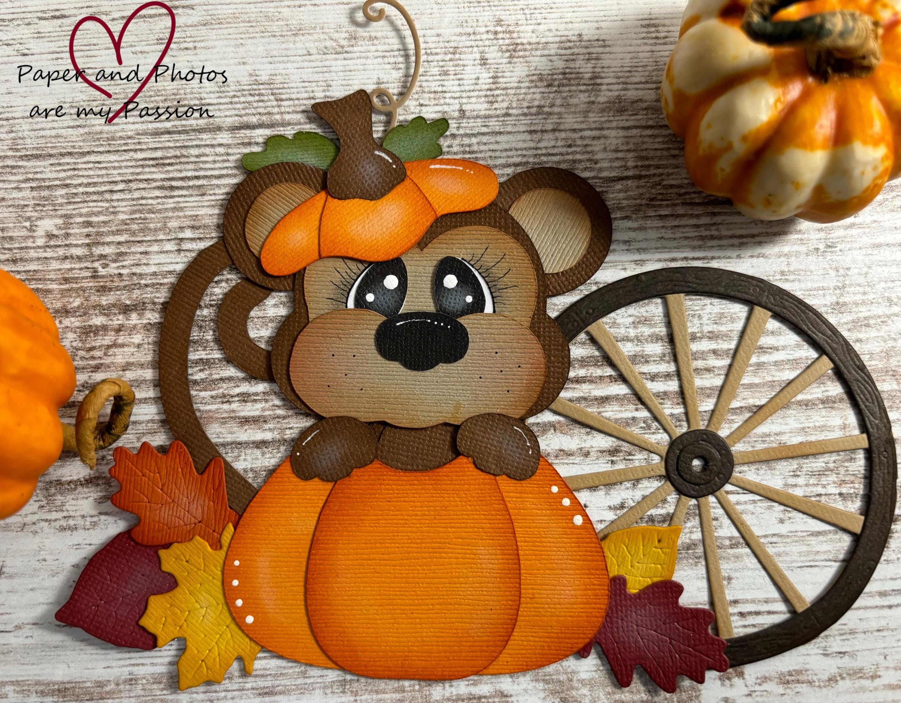 Fall Monkey Premade Paper Piecing for Scrapbook Page Layouts, Cards - Etsy