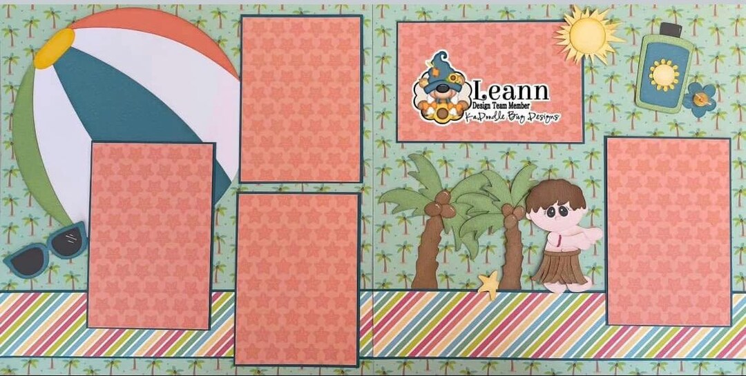 Tropical Summer Double Page Scrapbook Kit With Premade Paper Piecings ...