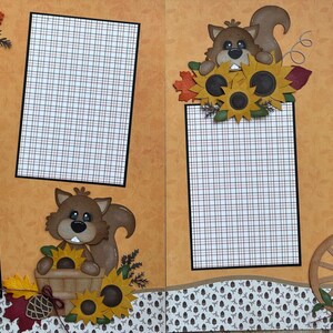Fall Fun Double Scrapbook Page Layout Kit With Premade Paper Piecings ...