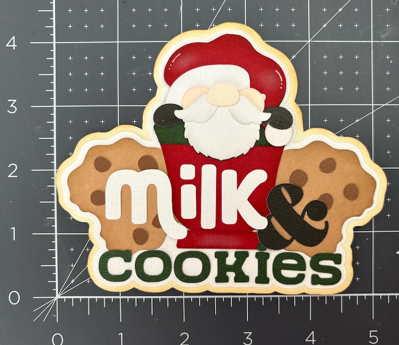 Milk & Cookies Title With Santa for Scrapbooking Pages, Premade Paper ...