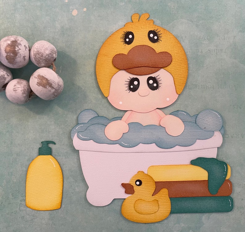 Bath Time Duck Boy Premade Paper Piecing for Scrapbooking Pages. 339A ...