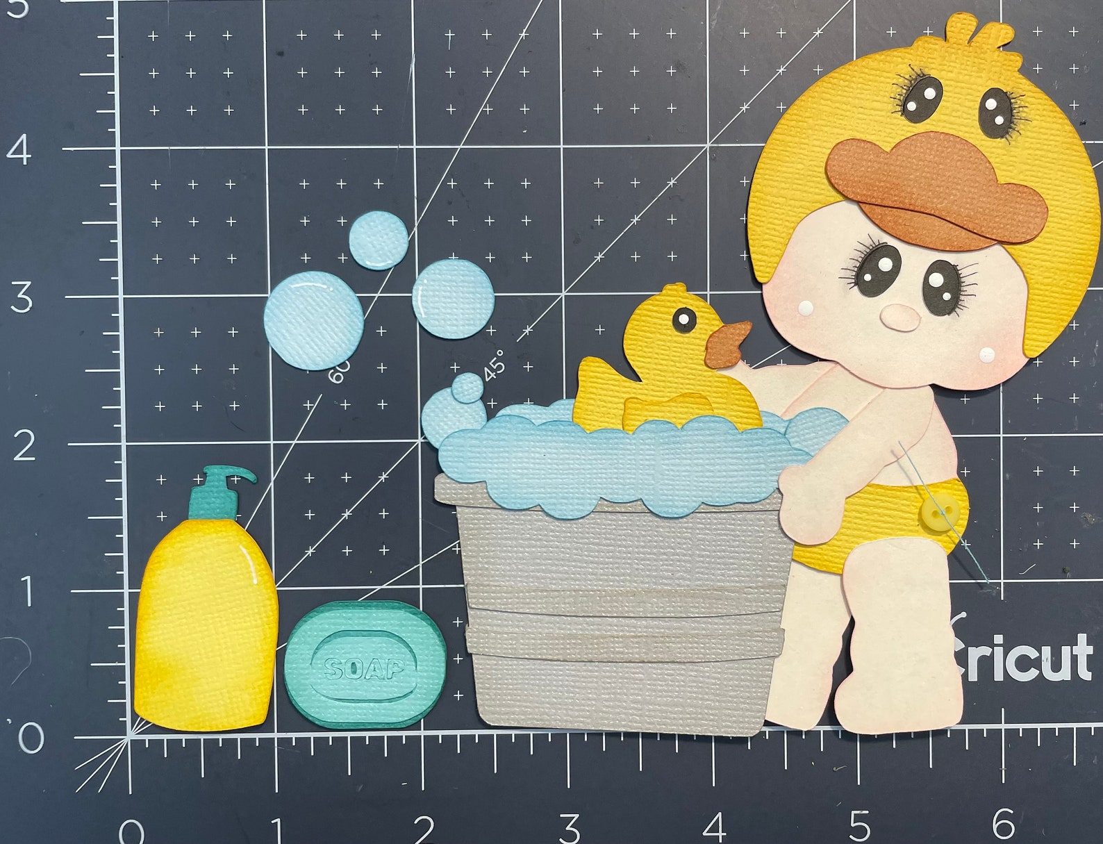 Wash Tub Duck Kid Premade Paper Piecing for Scrapbooking Pages. 340A - Etsy