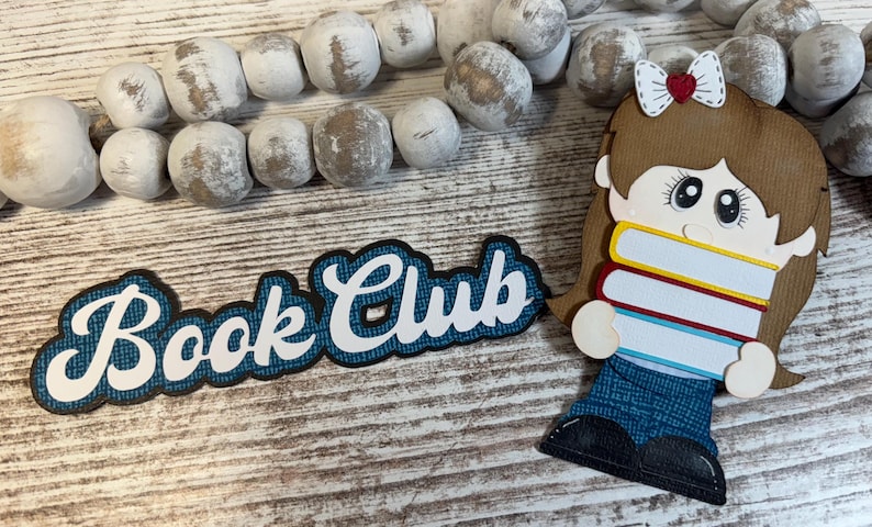 Book Club Set Premade Layered Paper Piecing for Cards, Scrapbooking ...