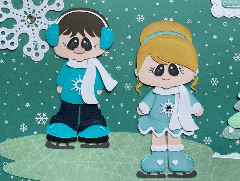 Ice Skating Double Page Scrapbook Layout Using Premade Paper Piecings ...