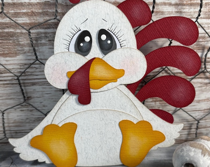 Pot Bellied Rooster Premade Paper Piecing for Scrapbooking, Cards or ...