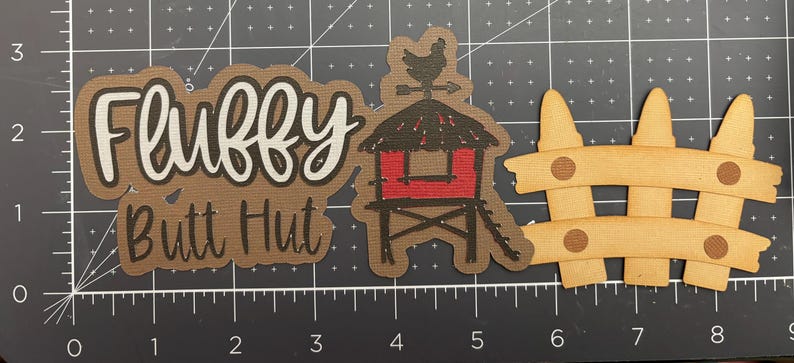 Fluffy Butt Hut Set Premade Paper Piecings for Scrapbooking Pages ...
