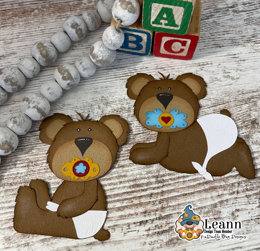 Set of Pacifier Bears Premade Paper Piecing for Scrapbooking Pages ...