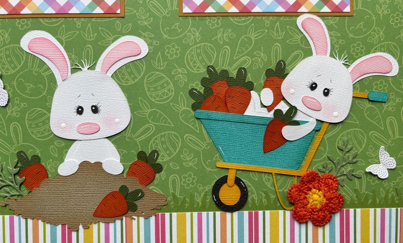 Cutest Bunny Double Page Layout , Finished, With Premade Paper Piecings ...