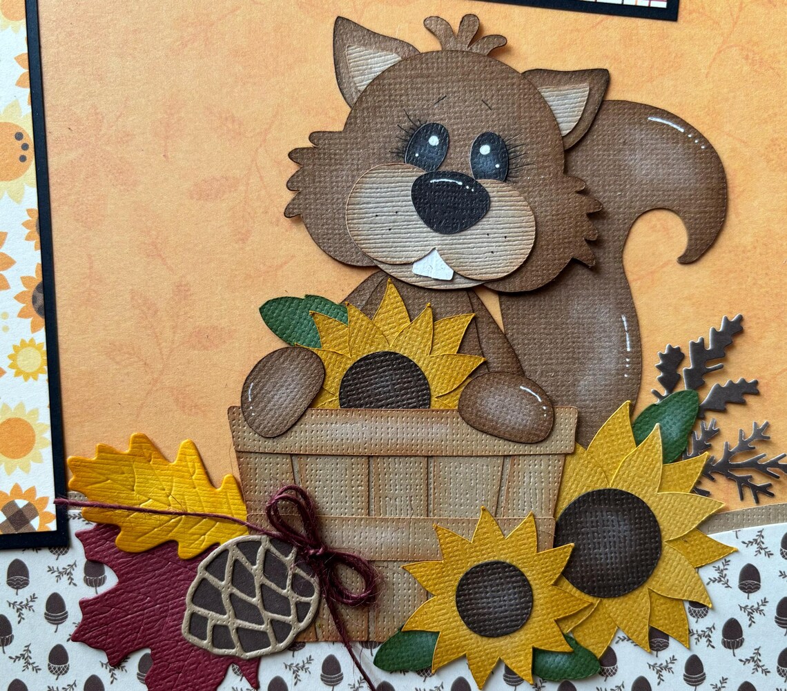 Fall Fun Double Scrapbook Page Layout Kit With Premade Paper Piecings ...