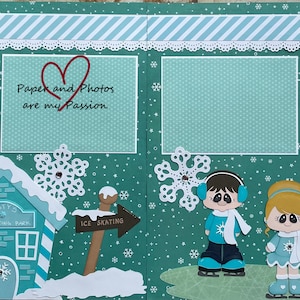 Ice Skating Double Page Finished Scrapbook Layout Using Premade Paper ...