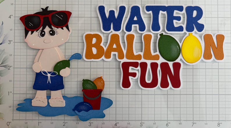 Water Balloon Fun Boy Set Premade Layered Paper Piecing for ...