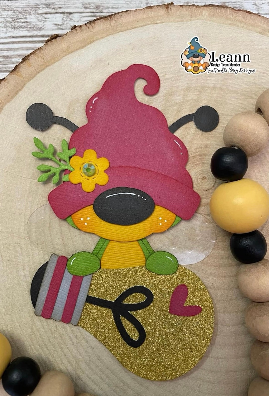 Bug With Bulb Premade Paper Piecing for Scrapbooking Pages, Cards. 24A ...