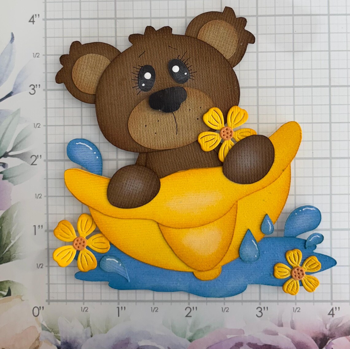 Rainy Day Bear Premade Layered Paper Piecing for Scrapbooking Pages ...