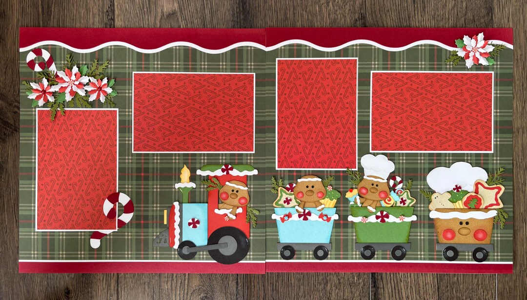 Sweet Ginger Train Scrapbook Page Kit, Double 12x12 Layout With Premade ...