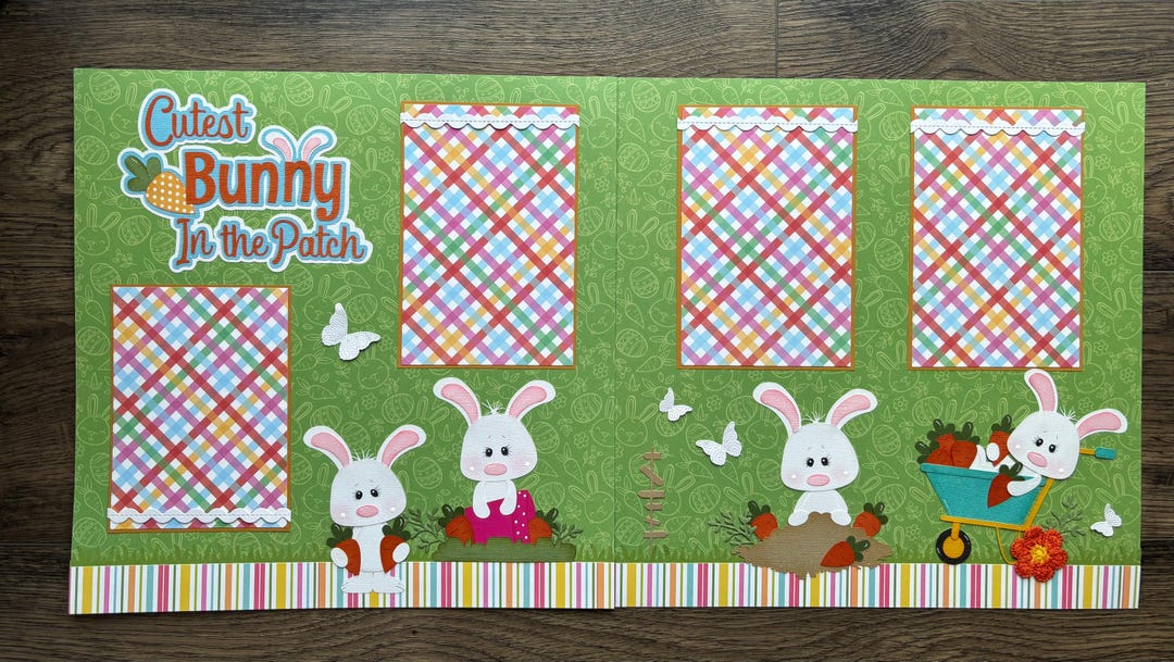 Cutest Bunny Double Page Layout , Finished, With Premade Paper Piecings ...